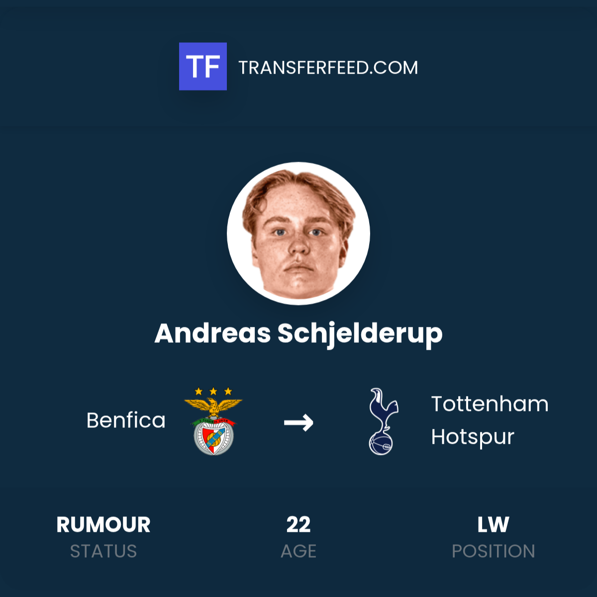 Andreas Schjelderup Transfer From Benfica To Tottenham Hotspur andreas-schjelderup-transfer-from-benfica-to-tottenham-hotspur