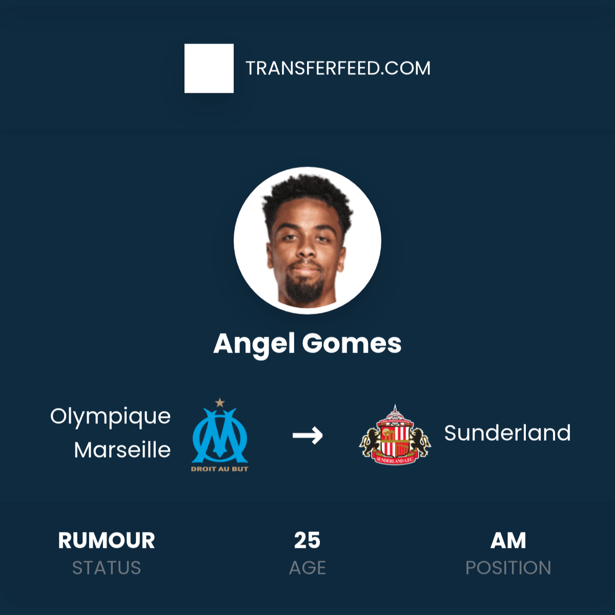 Angel Gomes Transfer from Olympique Marseille to Sunderland - TransferFeed