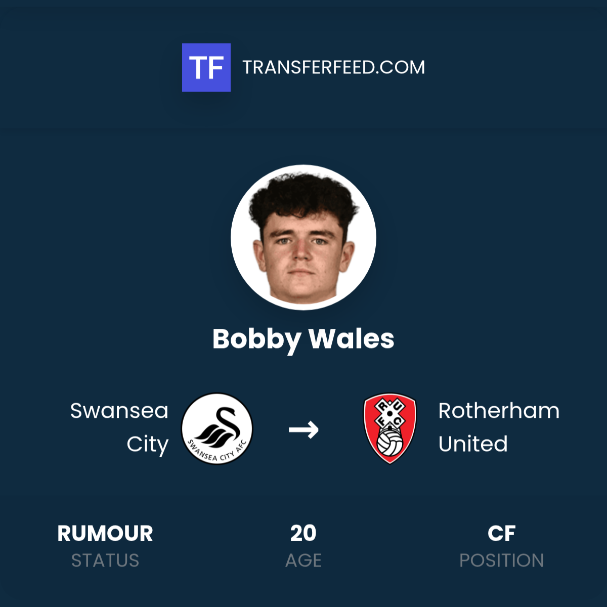Bobby Wales Transfer from Swansea City to Rotherham United - TransferFeed