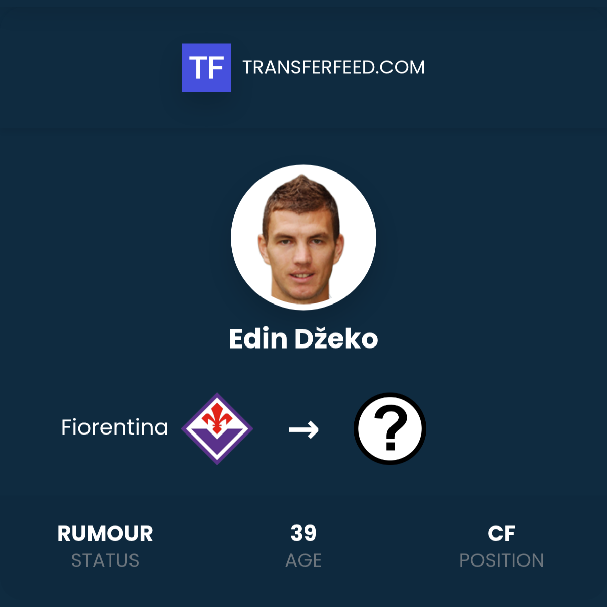 Edin Džeko leaving Fiorentina? - TransferFeed