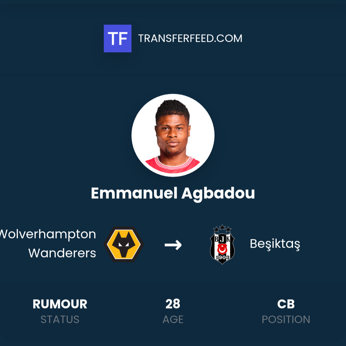 Emmanuel Agbadou Transfer from Wolverhampton Wanderers to Beşiktaş ...