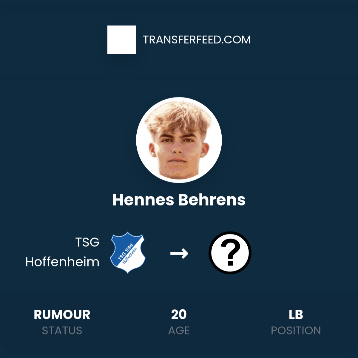 Hennes Behrens leaving TSG Hoffenheim? - TransferFeed