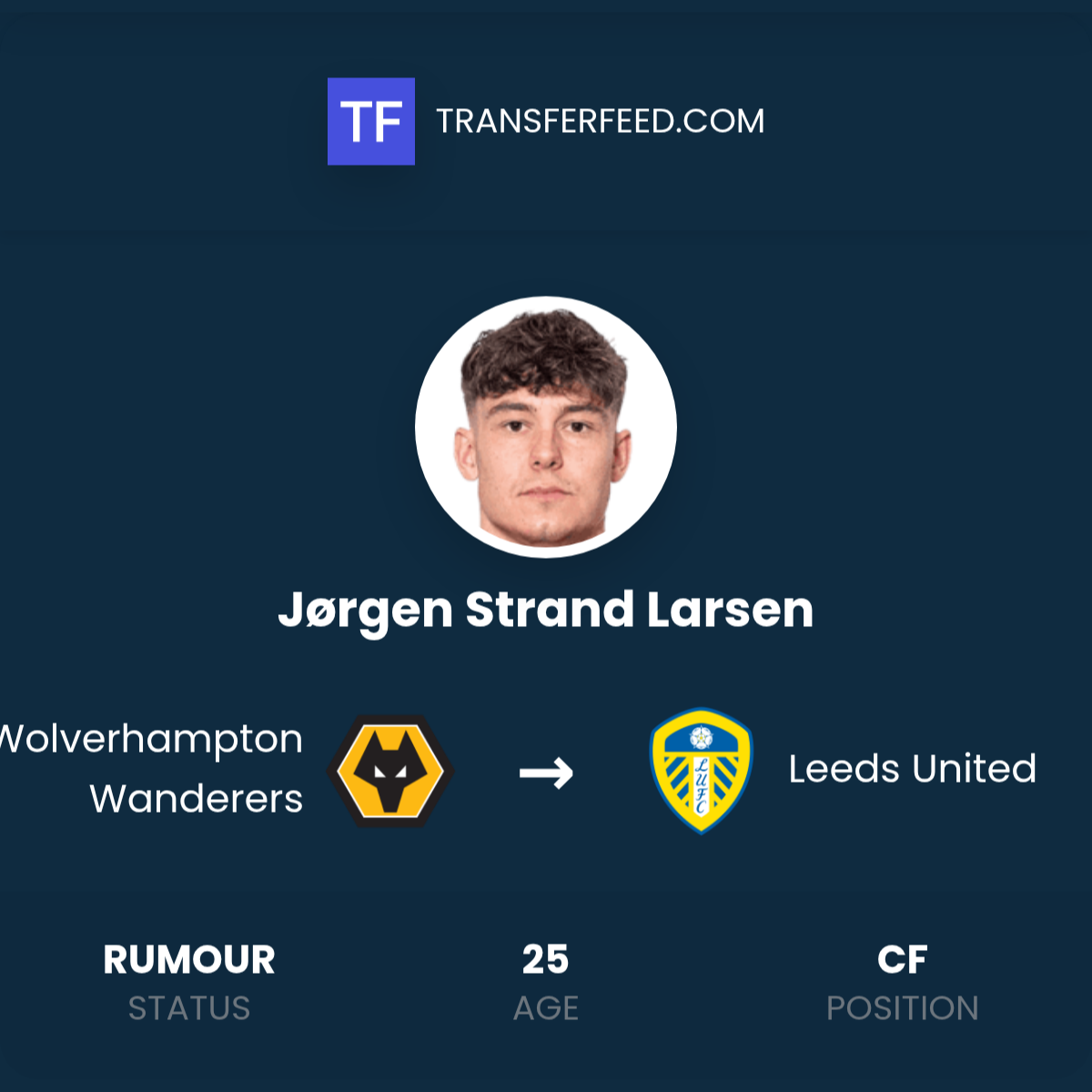 Jørgen Strand Larsen Transfer from Wolverhampton Wanderers to Leeds ...
