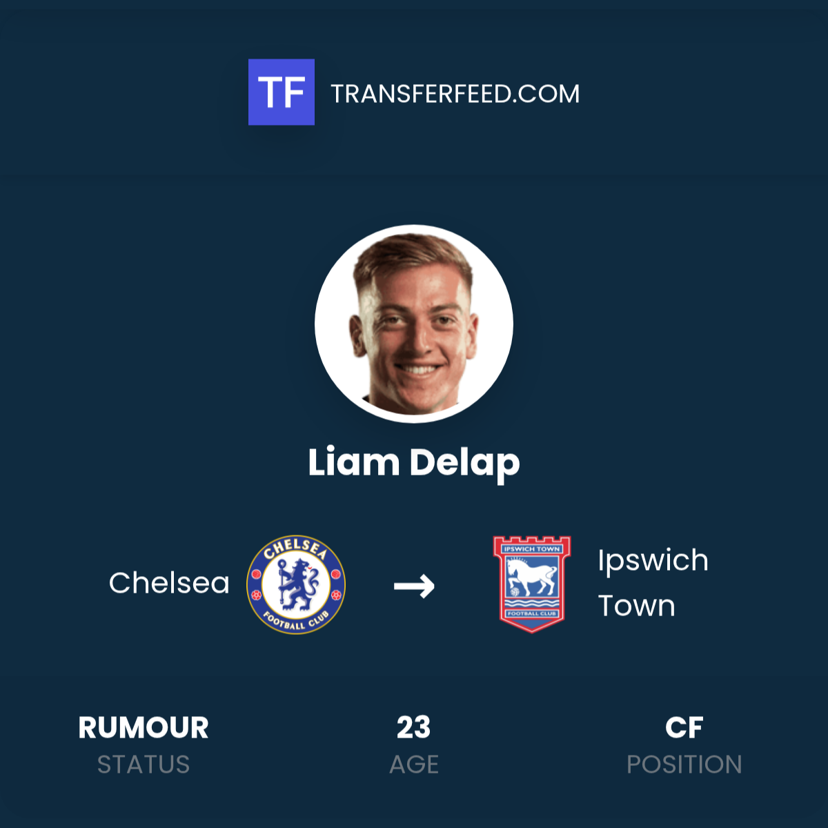 Liam Delap Transfer from Chelsea to Ipswich Town - TransferFeed