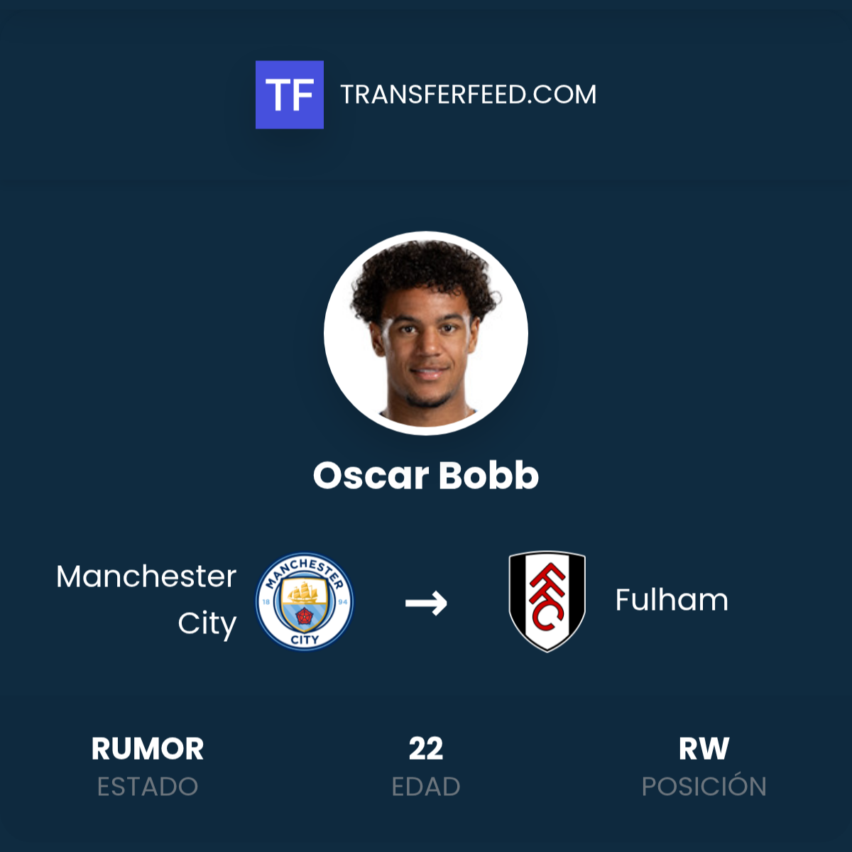 Fichaje de Oscar Bobb: Manchester City a Fulham - TransferFeed