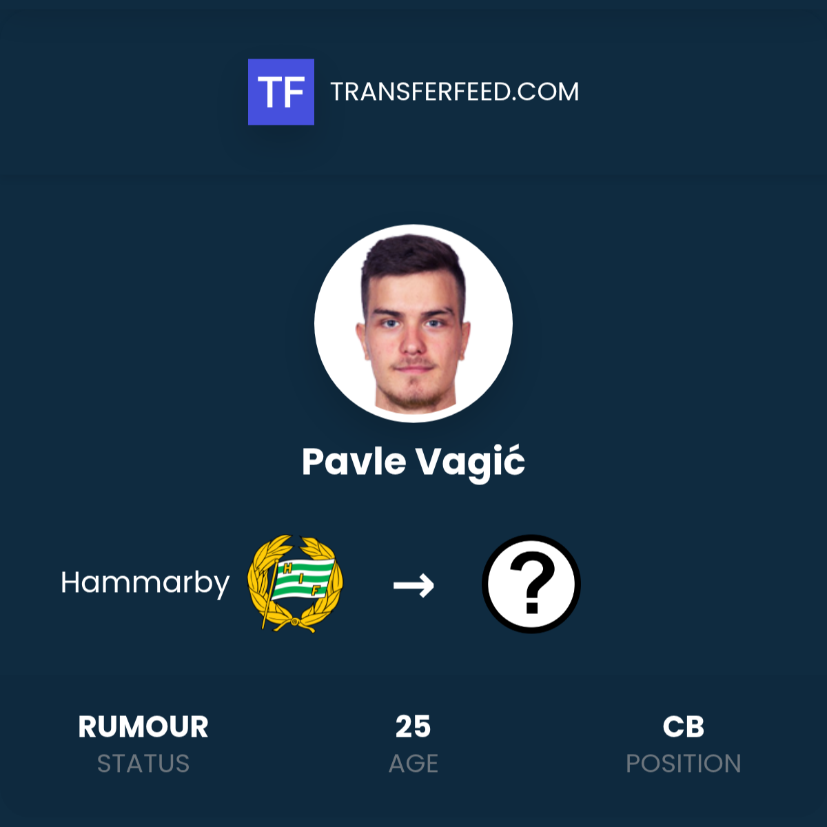 Pavle Vagić leaving Hammarby? - TransferFeed