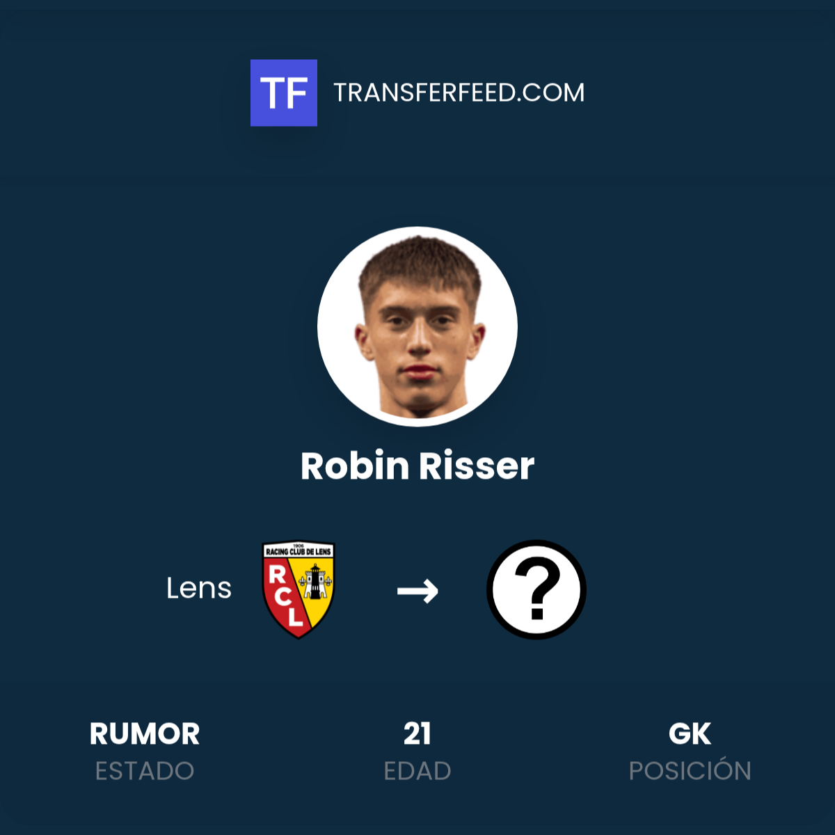 ¿Robin Risser deja Lens? - TransferFeed