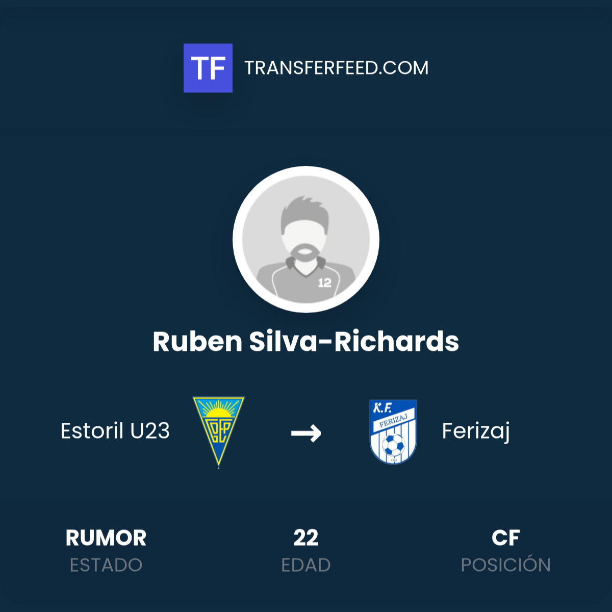 Fichaje de Ruben Silva-Richards: Estoril U23 a Ferizaj - TransferFeed