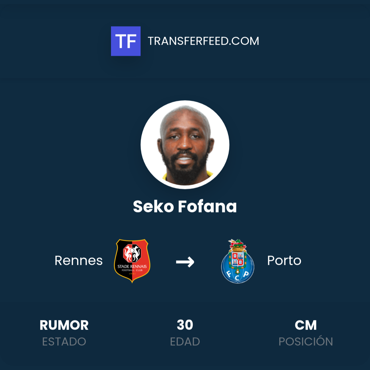 Fichaje de Seko Fofana: Rennes a Porto - TransferFeed