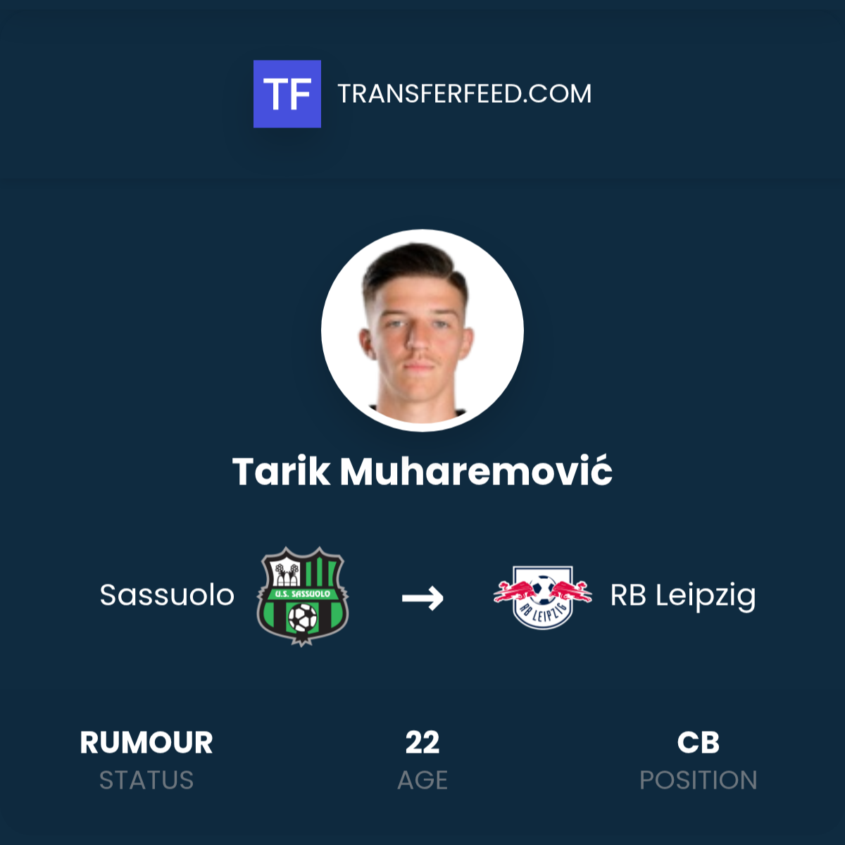 Tarik Muharemović Transfer from Sassuolo to RB Leipzig - TransferFeed