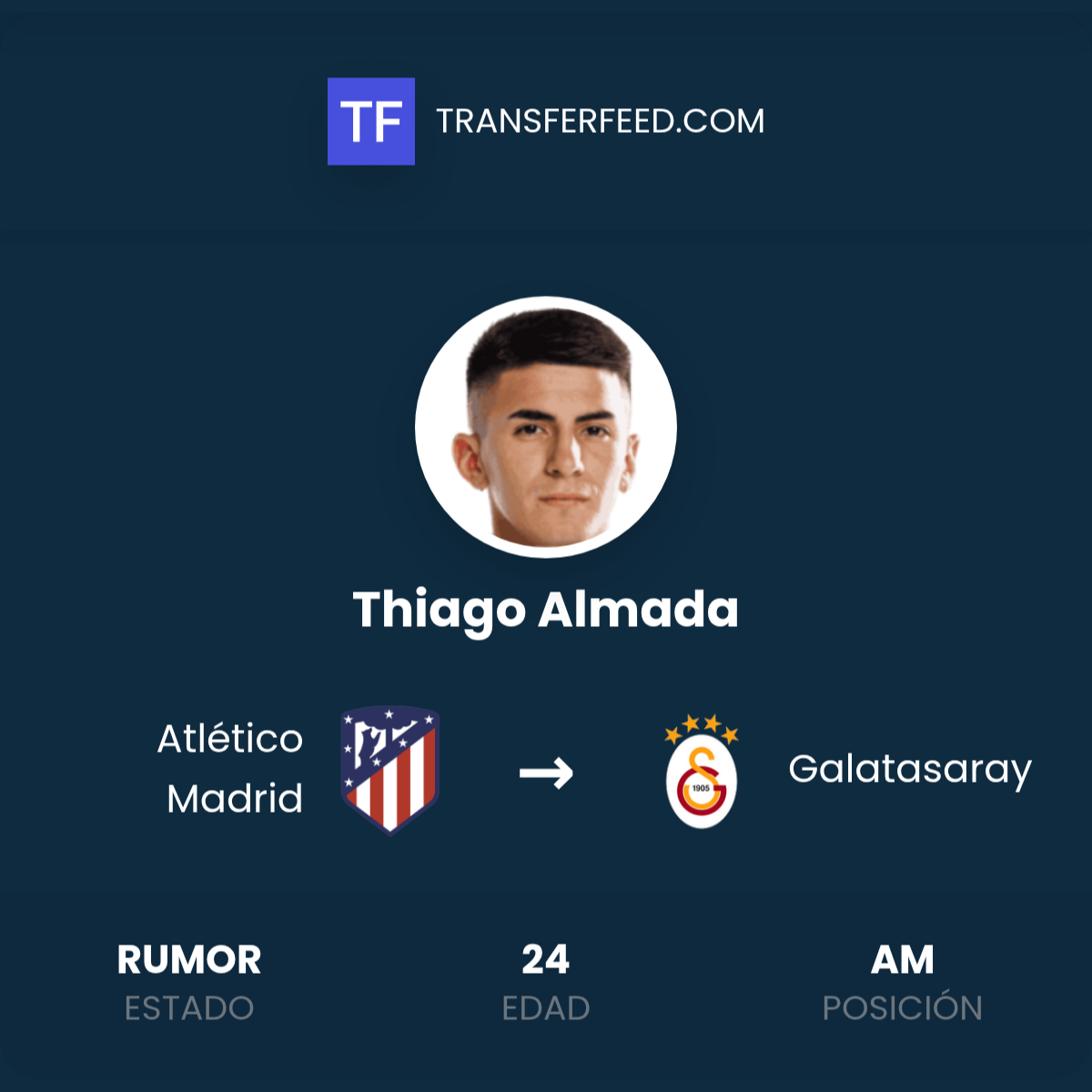 Fichaje de Thiago Almada: Atlético Madrid a Galatasaray - TransferFeed